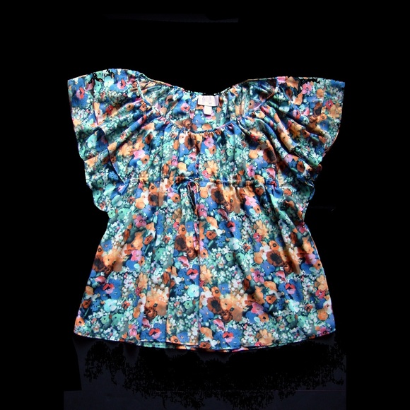 H&M | Tops | H M Garden Collection Frilled Empire Top 6 | Poshmark